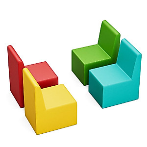 UMOMO MX-03 8 PCS Kids Sofa Set, Daycares Chairs for Toddlers Activities, Colorful Modular Flexible Seating Set for Home Preschool Playroom