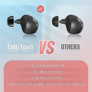 Memory Foam Tips for Samsung Galaxy Buds Pro / Plus / Jabra Elite 85t, No Silicone Eartips Pain, Anti-Slip Replacement Ear Tips, Fit in The Charging Case, 3 Pairs (Assorted Sizes S/M/L, Black)