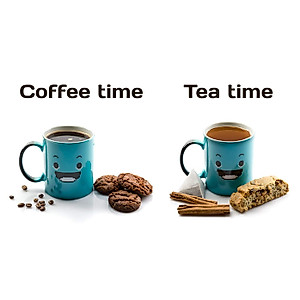 InGwest. Morning Coffee Mug. 11 ounce. Changing Color Mug for you and your friend. Ceramic Heat Sensitive Color Changing Coffee Mug. Novelty Heat Sensitive Mug With Funny Smile