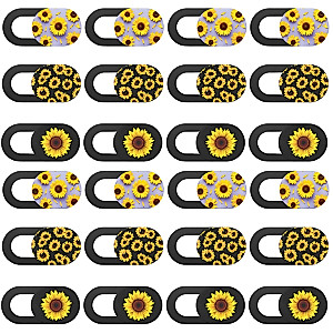 SOLUSTRE 24 pcs Camera Cover Privacy Webcam Cover Slider Computer Webcam Cover Camera for Computer Cartoon Webcam Cover Computer Laptop Tablet Camera lid Webcam Slider Lens Sunflower abs