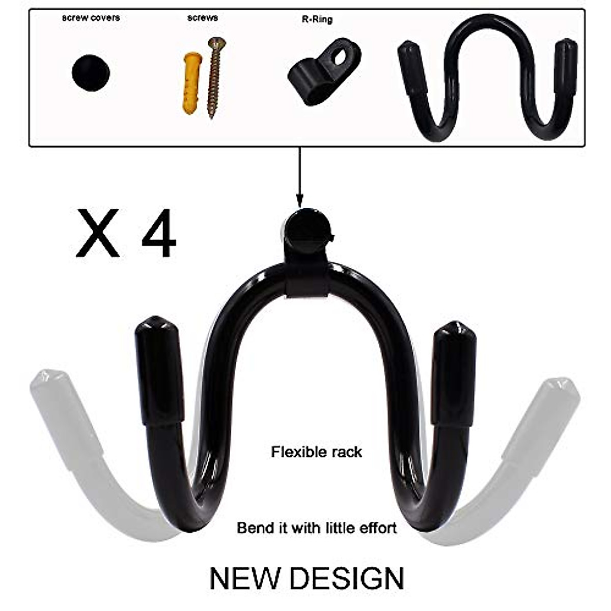 YYST Universal Game Controller Organizer Wall Rack Wall Mount Wall Clip Wall Hanger for Xbox One PS4 Switch Pro Game controller 4/PK - NO GAME CONTROLLER - No Falling