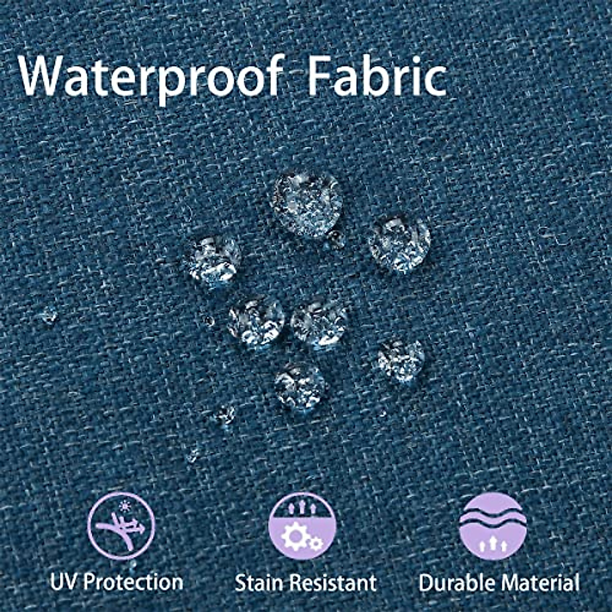 FUNHOME Water-Resistant Outdoor Bench/Settee Cushion Slip Cover,Patio Furniture Cushion Covers,Garden Long Chair Cover ONLY-42x18x3 INCH (Dark Blue)