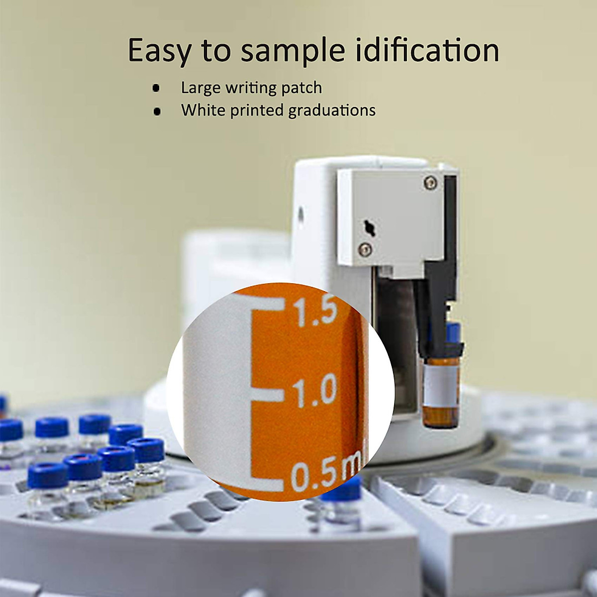 ALWSCI 2 ml Clear Autosampler Vial, HPLC Vial with Writing Area, 9-425 Screw Cap, 9 mm Blue PTFE & White Silicone Liner, 100pcs/pk