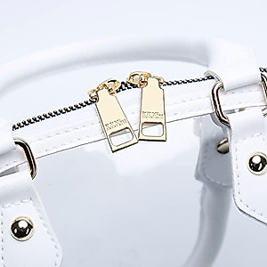 KKXIU Stadium Approved Clear Crossbody Purse and Handbag Vegan Leather Concert Bag for Women (White)