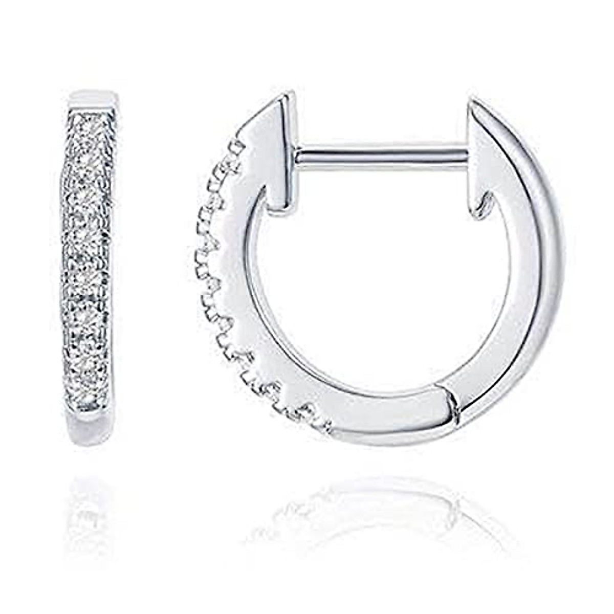 AOOF Female Earrings, Retro Fashion Silver Plated Earrings, Temperament Korean Super Flash Single Row Diamond Earrings Platinum