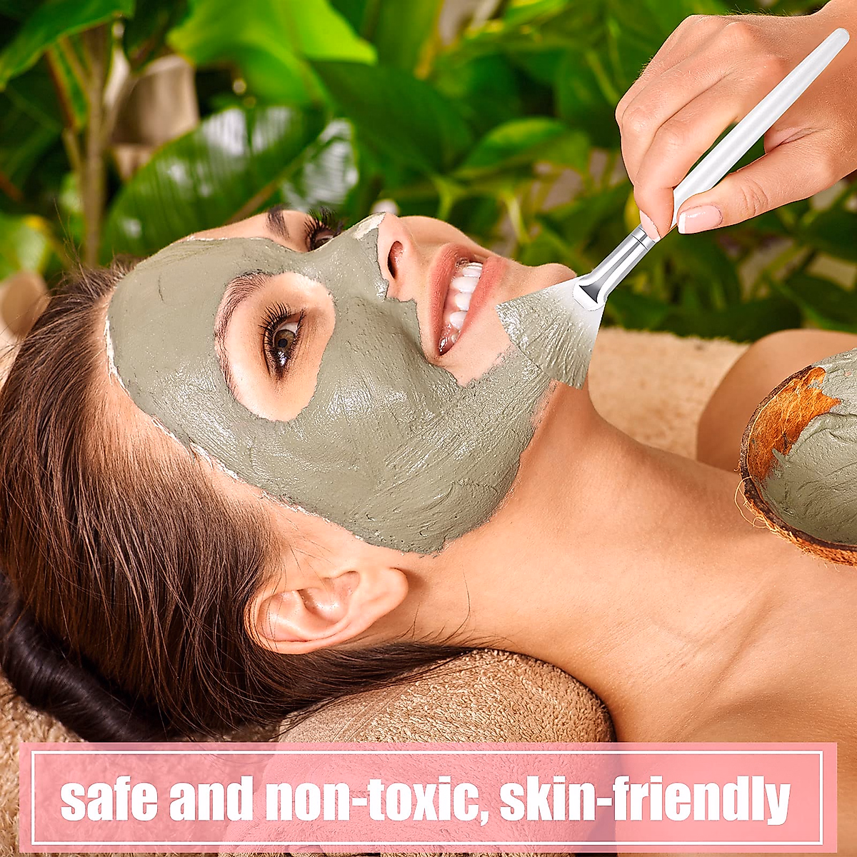 Patelai 14 Pieces Fan Brushes Applicator, Mask Brushes for Facial Makeup Tools for Face Cosmetic(White)