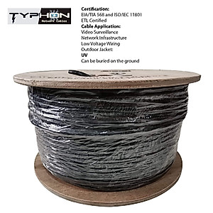 Typhon Cat6 Direct Burial Outdoor Network Cable Solid Pure Copper UTP 23AWG UV Resistant
