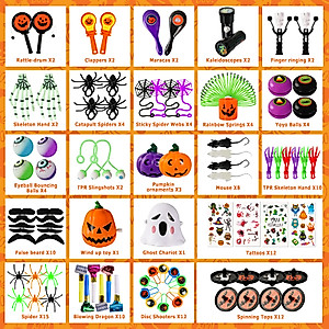 Thuodo 288 PCS Halloween Party Favors Toys Assortment for Kids, Kids Prizes in Bulk Trick-or-Treat Goodie Bag Fillers Pinata Filler School Classroom Rewards Halloween Toys