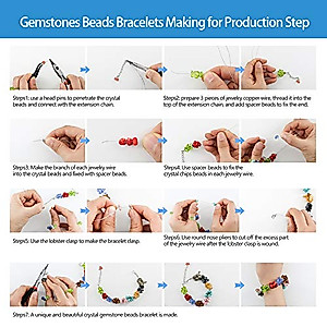 Ybxjges1330Pcs Irregular Crystal Chips, Natural Gemstone Beads Kit with Jump Rings Earring Hooks Pendants Charms Wire for DIY Bracelet Necklace Earring Jewelry Making Supplies