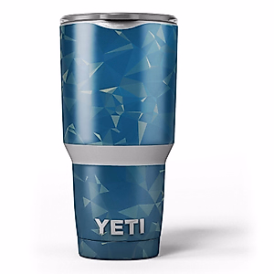 Design Skinz Blue Geometric V10 - Skin Decal Vinyl Wrap Kit Compatible with The Yeti Rambler Cooler Tumbler Cups