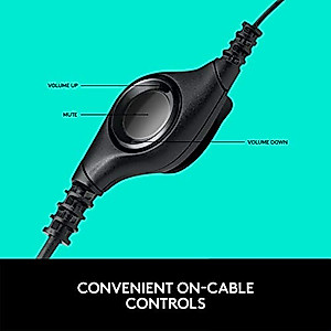 Logitech H390 USB Headset with Noise-Cancelling Mic Black , 16 Count