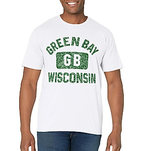 Green Bay Wisconsin GB Gym Style Distressed Green Print T-Shirt