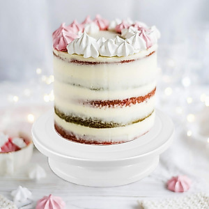 KEILEOHO 2 Pack 11 Inch Premium Cake Turntables, Smoothly Turns for Cake Decorating, Lightweight & Durable Stand for Decoration, Sculpting, Model Building, Painting