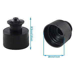 WHYHKJ 20PCS 28mm Water Bottles Push Pull Caps Sports Water Bottle Cap Replacement Top Hand Pull Cap(10 white, 10 black)