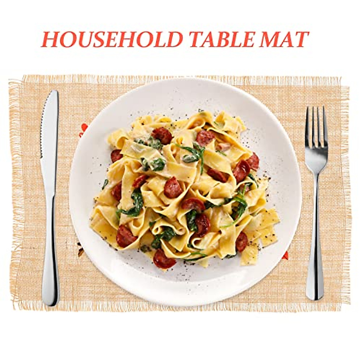 Thanksgiving Table Pad Home Decor 4pcs Thanksgiving Home Dinner Decoration Jute Mats Pumpkin Table Mat Insulation Mats Fall Decor Burlap Placemats