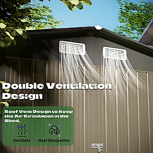 SENSWEET 8' x10' Outdoor Metal Storage Shed, Outdoor Metal Shed, All-Weather Resistant Steel Garden Shed with Double Lockable Door, Waterproof Metal Garden Tool Storage Shed for Patio, Backyard, Lawn