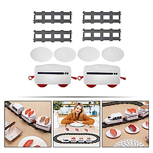TOYANDONA Sushi Train Set Toy | Rotating Table Food Train Battery Powered Toy Train Set for Party DIY Sushi Display Table Swing Plate, Under Christmas Tree Train Track for Kids