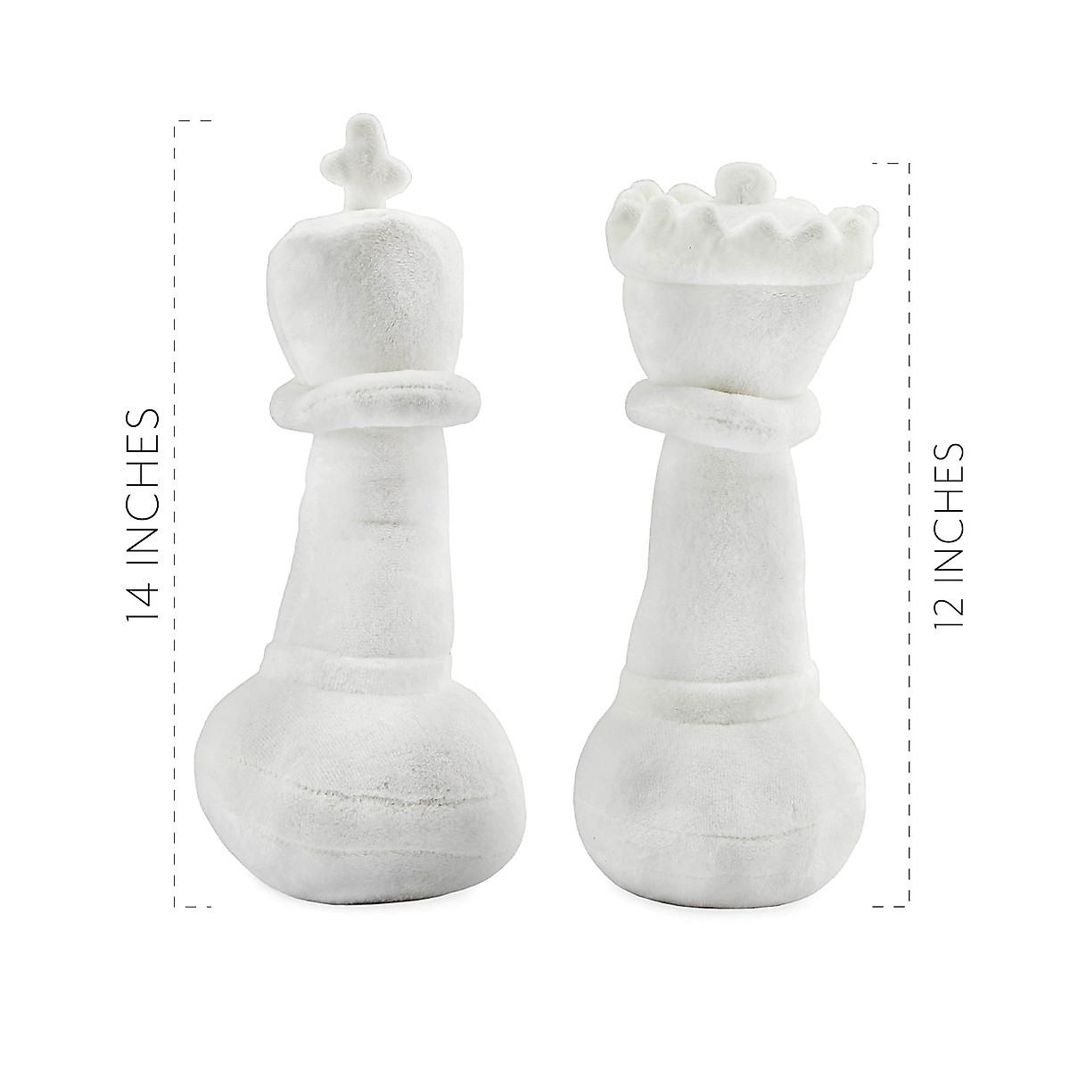 Attatoy Plush Chess Pieces (Set of 2): King and Queen Stuffed Toy Chess Game Figures