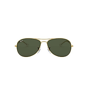 Ray-Ban Men's RB3362 Cockpit Aviator Sunglasses, Gold/G-15 Green, 56 mm