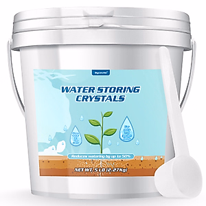 Oycevila 5LB Water Storing Crystals for Plants with Spoon, Water Gel Solves Plant Over-Watering and Drought Problems, Keeps The Soil Moist, Small Water Storing Polymer Crystals for Plants Candle
