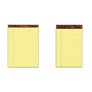 TOPS The Legal Pad Writing Pads, 8-1/2" x 11-3/4", Canary Paper, Legal Rule, 50 Sheets, 12 Pack (7532) & The Legal Pad Writing Pads, 5" x 8", Jr. Legal Rule, Canary Paper, 50 Sheets, 12 Pack (7501)