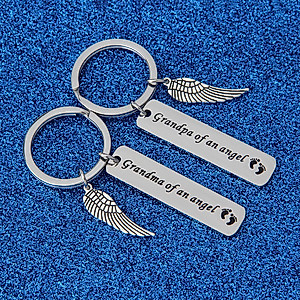 WUSUANED Baby Memorial Keychain Grandma/Grandpa of an Angel Sympathy Gift Loss of Son Daughter Gift