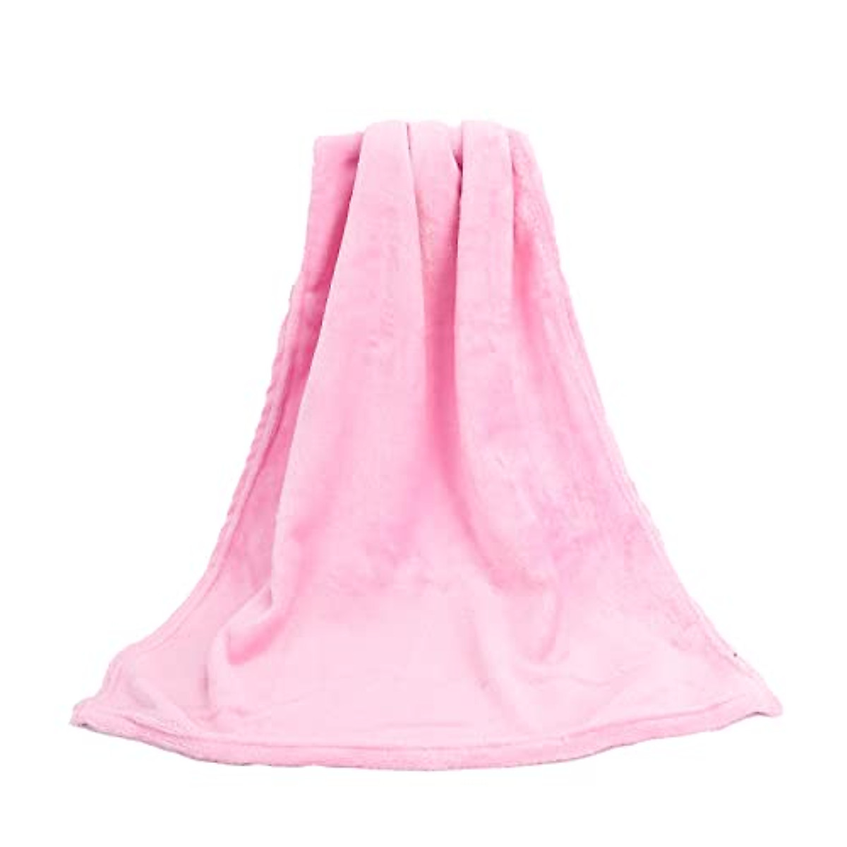 Smalibal Fleece Blankets, Super Soft Flannel Blanket for Bed, Solid Color Thickened Luxury Cozy Microfiber Plush Fuzzy Blanket Sofa Bedroom Throw Rug Pink 70x100cm