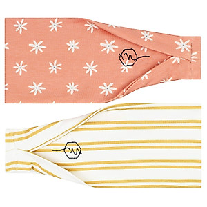 Maven Thread Daisy, Workout Headbands for Women, Wide Headbands for Women, Sports Running Headband for Exercise, Gym hairband Athletic Workouts and Yoga 4" Thick Non Slip Sweatbands for Women 2Pack