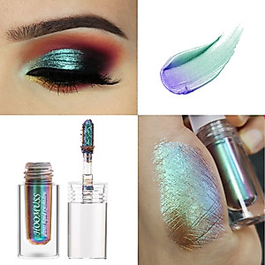 HOOMUSS Chameleon Eyeshadow Liquid Glitter Eyeshadow, Green Liquid Eyeshadows Holographic Multichrome Eye Makeup, Long Lsting and Quick Drying, Elf