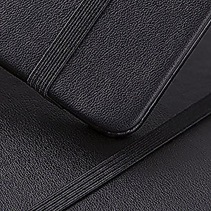 2 Pack Classic Ruled Notebooks/Journals - Premium Thick Paper Faux Leather Writing Notebook, Black, Hard Cover, Large, Lined (5.4 x 8.3)