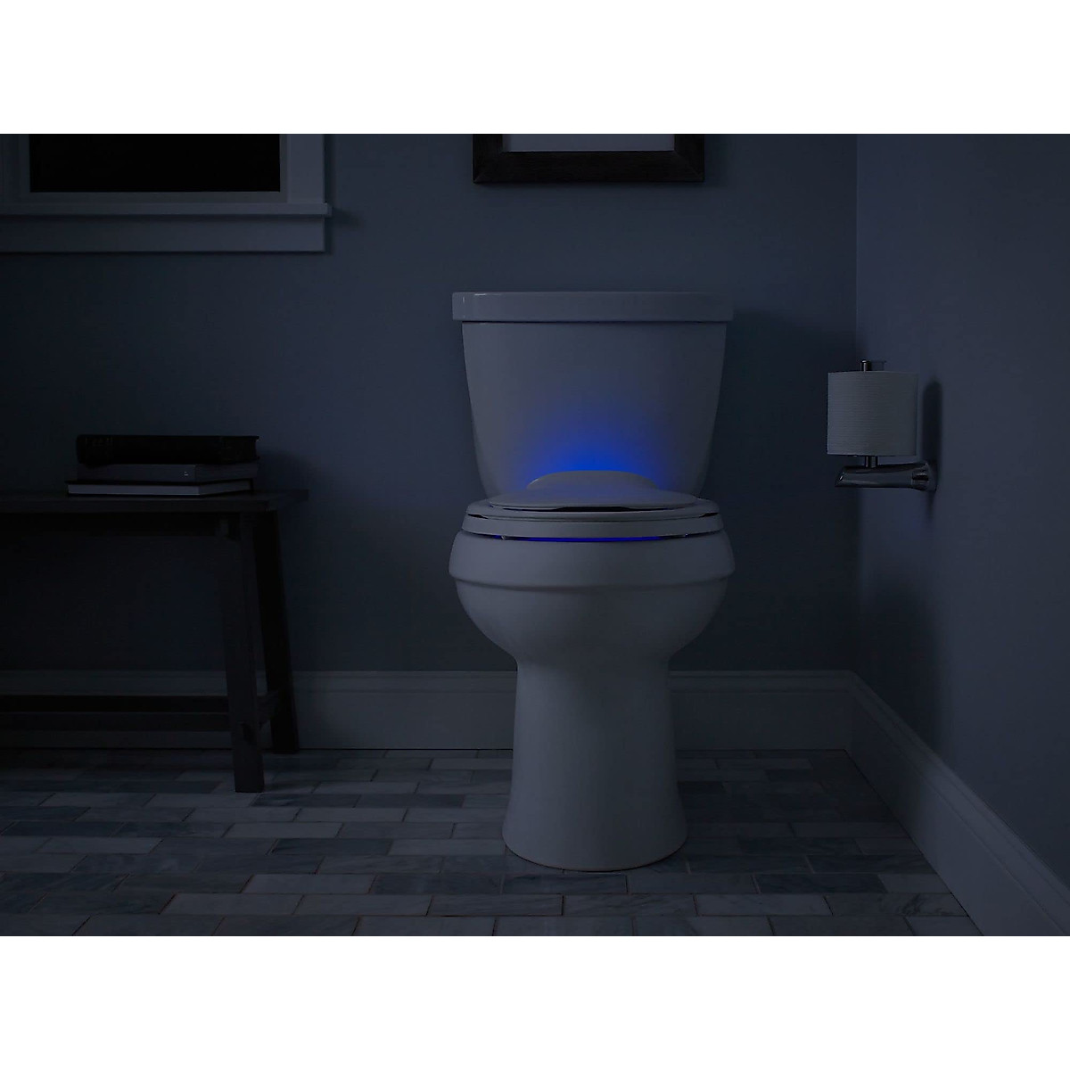 KOHLER K-2599-0 Transitions Nightlight Quiet-Close with Grip-Tight Toilet Seat, White