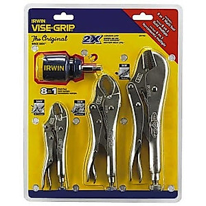 IRWIN 2077703 Vise-Grip Fast Release Locking Pliers Set with Free 8-in-1 Multi-Tool, 3-Piece
