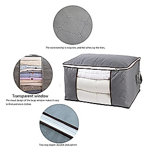 RIIOO Storage Container/Quilt Storage Bag/Large, Medium and Extra Large 3 Sets, Suitable for Storing Room Clothes and Quilts (Gray)