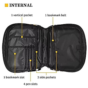 Poetesant American Flag Sunflower Sloth Book Case Women Yellow Flowers Bible Cover Cute Sloth Bible Case for Kids Study Book Stars Stripes Book Carrying Cover with Handle