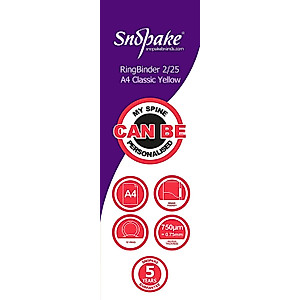 Snopake A4 2 O-Ring 25 mm RingBinder – Classic Yellow [Pack of 10] Ref: 10182