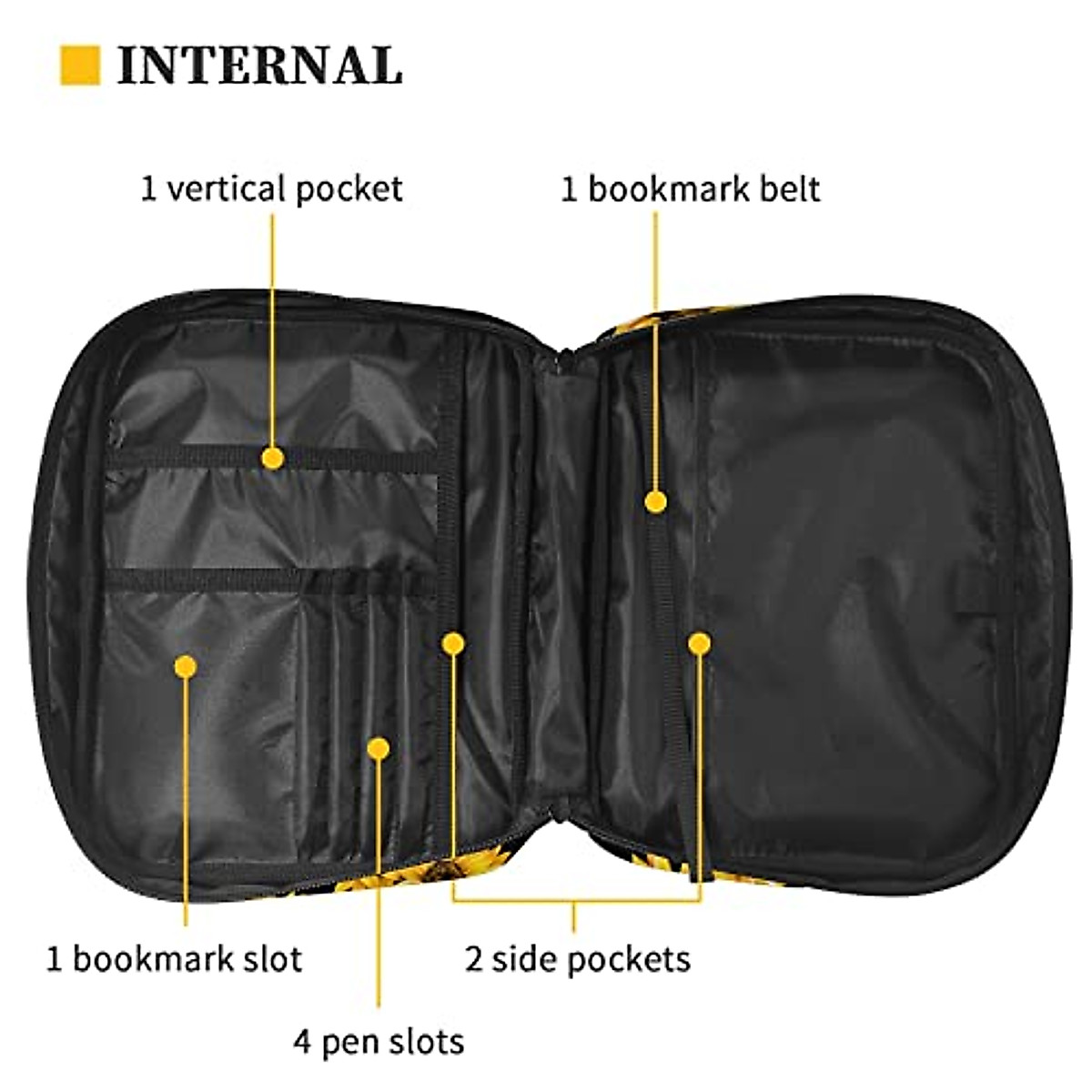 SCRAWLGOD Rose Butterfly Print Bible Case for Womens Girls,Bible Cover Bags Carrying Book Case Church Bag Bible Protector with Handle and Zippered Pocket