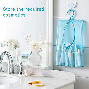 Multipurpose Clothespin Bag with Hanger, Durable Reusable Portable Hanging Storage, Socks Underwear Storage for Bathroom Wardrobe Laundry Clothesline Outdoor (Blue)