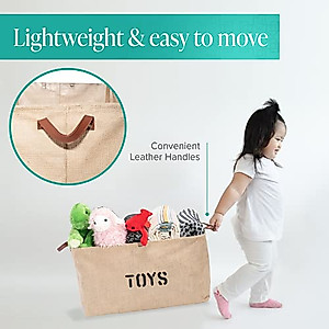 Woffit Set of 2 Toy Storage Organizer Baskets for Nursery, Playroom, Kids & Living Room, Etc, EXTRA LARGE Sturdy and Collapsible Tote Bins for Children & Dog Toys Great Chest Box for Boys & Girls