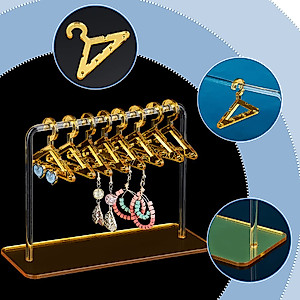 PH PandaHall Earring Holder Stand, Cloth-Horse Shape Jewelry Display Gold Dangle Earring Hanging Organizer Acrylic Ear Studs Display Rack for Retail Show Personal Exhibition, 2.3x5.9x4.2inch