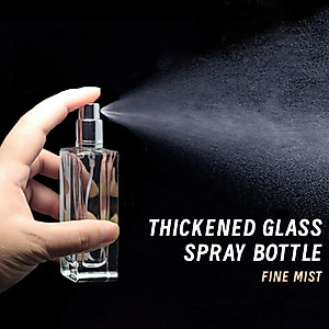 Luxsego Perfume Bottle Atomizers with Funnels, 30 ML Refillable Perfume Spray, Empty Spray Bottle Glass Cologne Atomizers for Travel, Handbag or Date, Storage Bag Included (Transparent+Black)