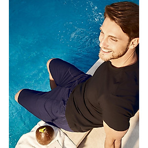 DAVID ARCHY Mens Pajama Shorts Bamboo Rayon Sleep Shorts Soft Comfy Breathable Lounge Pants with Pockets 2 Pack (M, Black/Navy Blue)