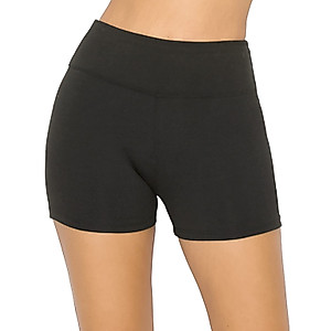 ALWAYS Women's 3" Bike Shorts Leggings - High Waist Compression Soft Stretch Workout Activewear Yoga Pants Black L