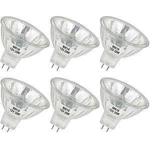 YEGRUEB MR16 Halogen Bulb 12V 35W GU5.3 Bi-Pin Base, 2800K Warm White, Dimmable, High Output for Track Light, Landscape(Pack of 6)