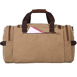 WOWBOX Duffel Bag Travel Weekender Duffle Bag Luggage Bags for Men Women Overnight Carry on Bag Gym Bag with Shoes Compartment Brown