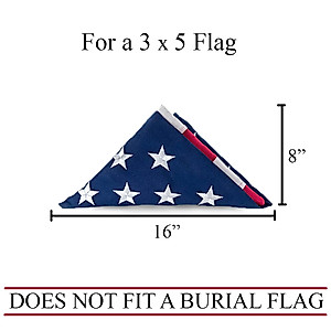 Bey-Berk Custom Personalized Solid Wood Triangle Glass Front Flag Display Case, Holds 3ft by 5ft Flag, Not Suitable for Burial or Memorial Flag (Mahogany) (Mahogany)