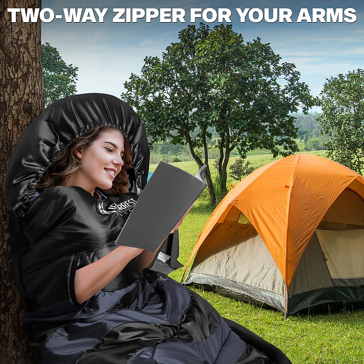 IFORREST Sleeping Bag for Adults and Teens - Cold Weather(All Seasons) Single Person Camping Bed - 40" Extra-Wide & Warm XXL