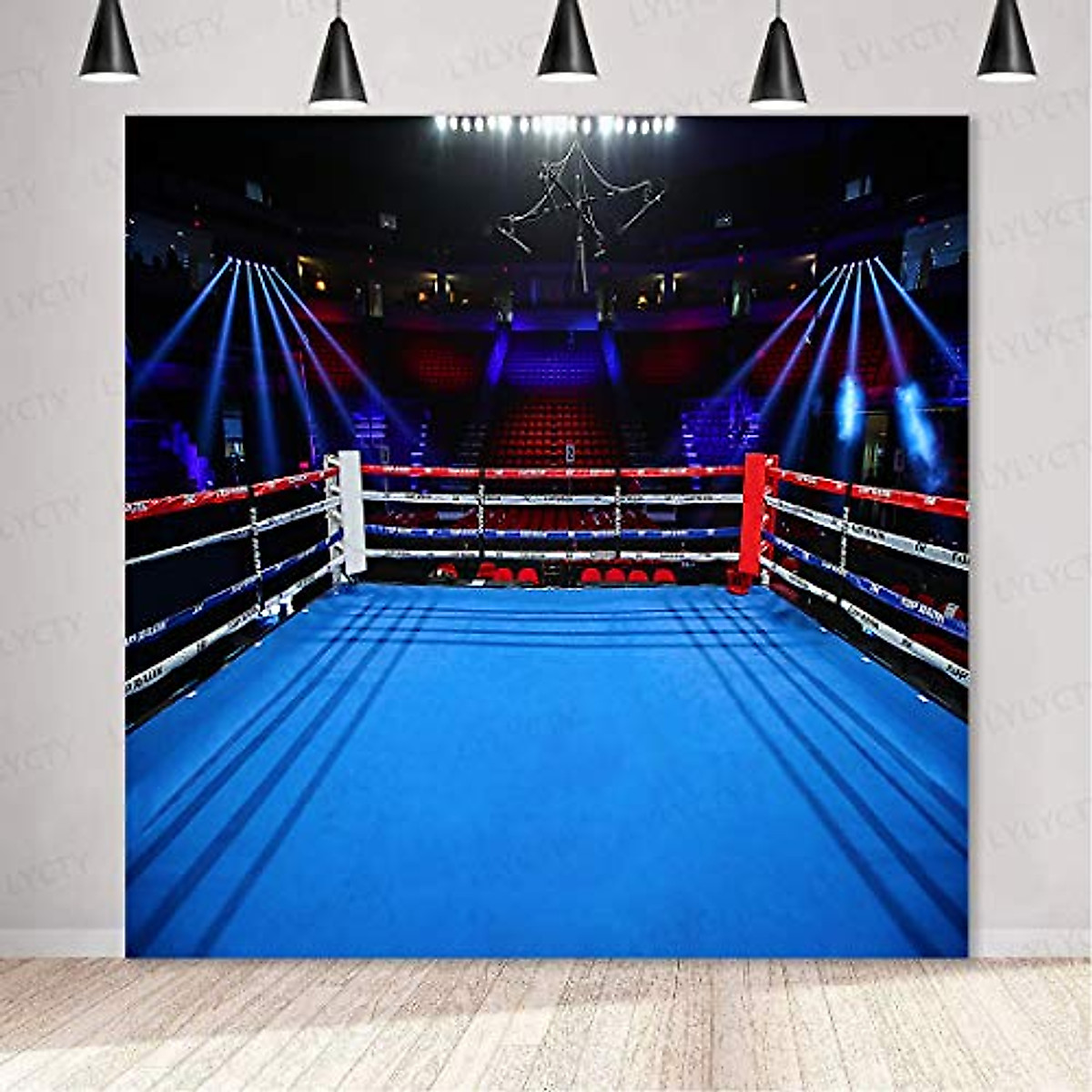 LYLYCTY 6x6ft Boxing Birthday Party Photography Backdrop Boxing Arena Sport Themed Background for Children Boy Portrait Birthday Party Decor Photo Booth Studio Props BJZYLY252