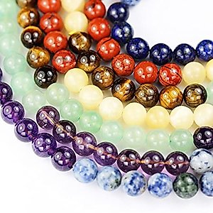 8mm Chakra Beads for Jewelry Making Energy Healing Crystals Jewelry Crystal Jewerly Beading Supplies 8mm 15.5inch About 46-48 Beads