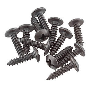 #5 x 1/2" Flat Black Round Head Phillips Wood Screws - Pack of 25 - Self Tapping Screws for Wood - RH512-SBL