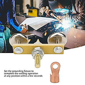 Magnetic Welding Ground Clamp, New Welding Dual Head Welder Support, Strong Magnetism 6KG with Copper Tail Welding Stability Clamps with Copper Terminal